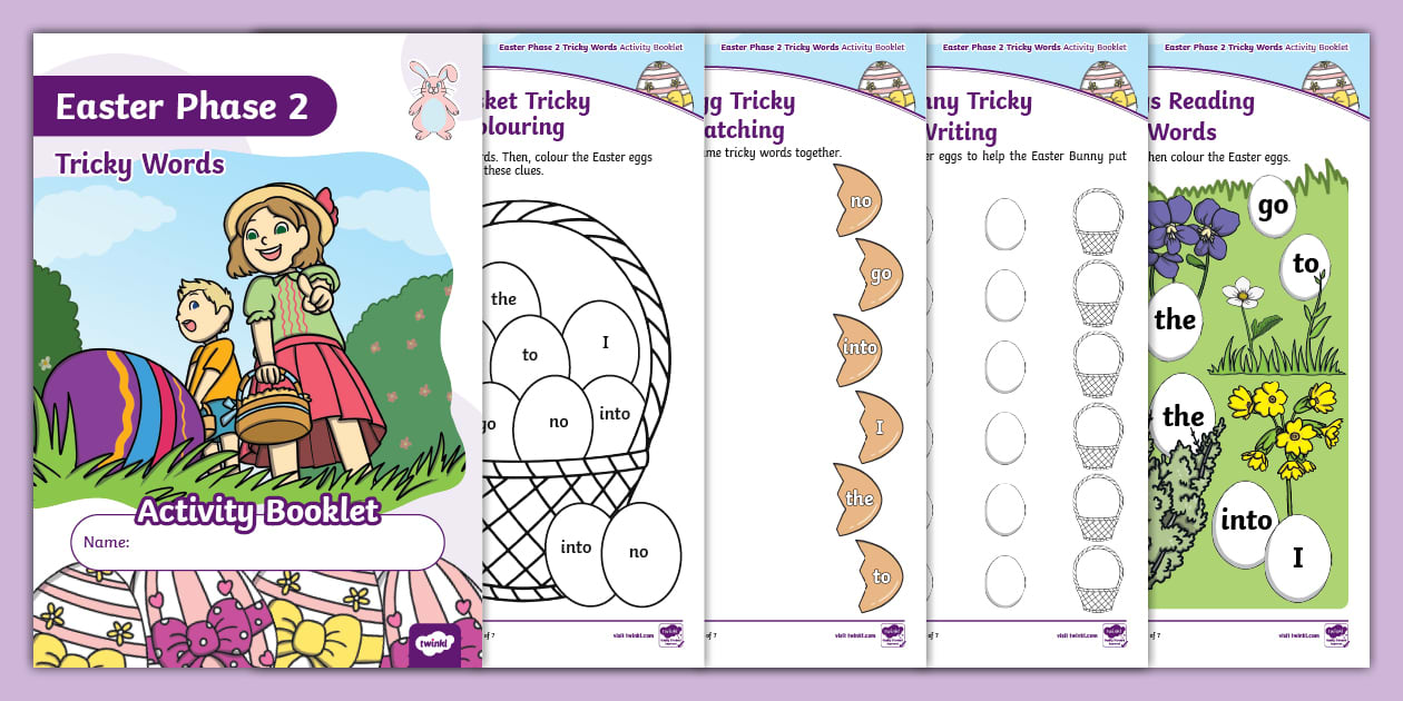 Easter Phase 2 Tricky Word Activity Booklet (teacher made)