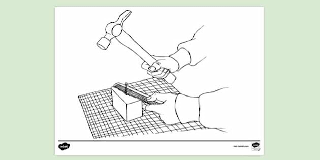 Hammer Colouring Sheet | Colouring Sheets (teacher made)