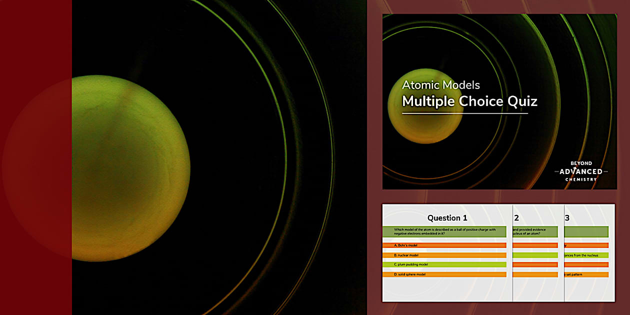 A Level Chemistry: Atomic Models Multiple Choice Quiz