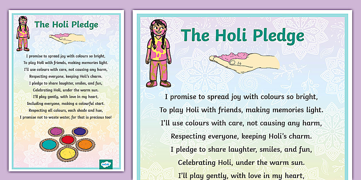 FREE! - My Holi Pledge - Every child should take this..