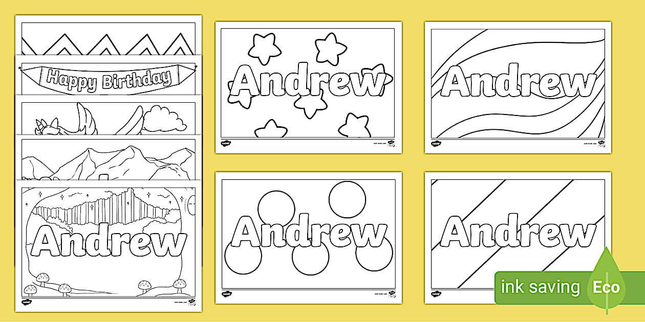 Andrew Name Simple Colouring Activity | Spring - Twinkl