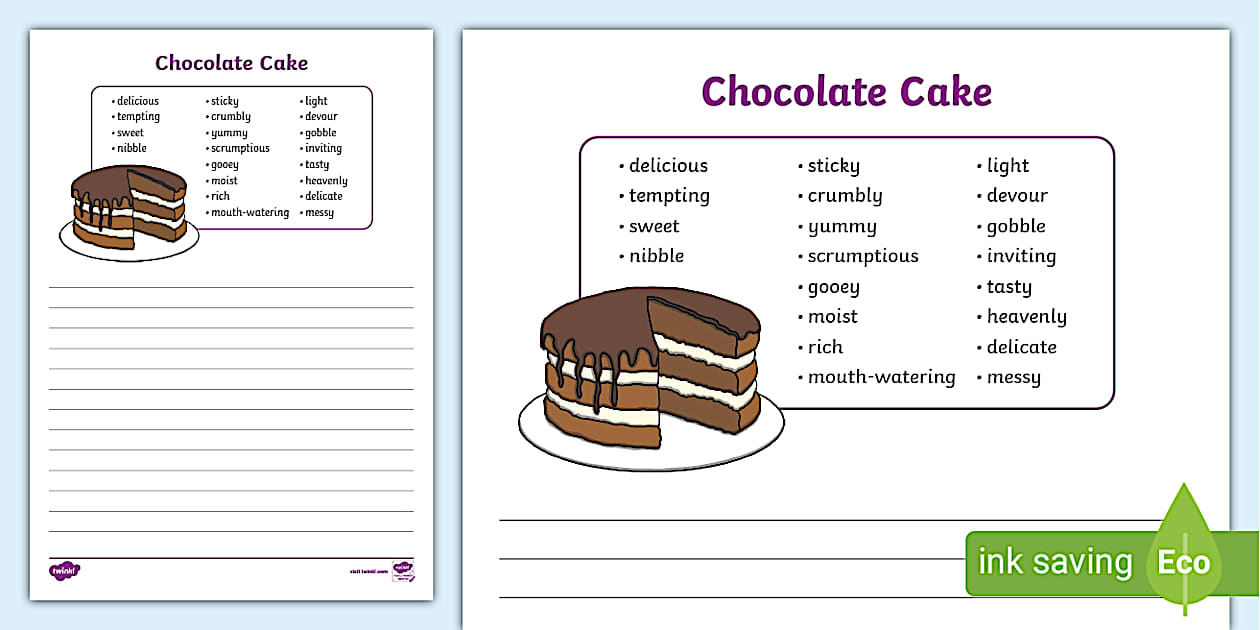 Chocolate Cake Poem Template
