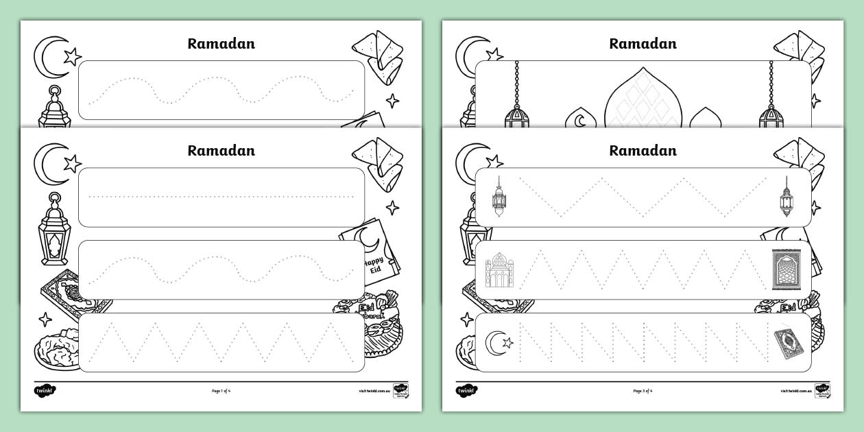 Ramadan Pencil Control Activity Sheets (Teacher-Made)