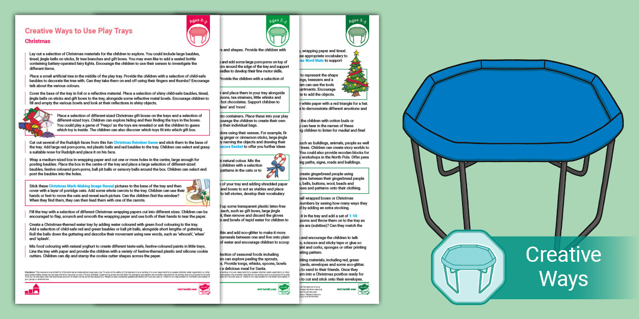 EYFS Ages 0-5 Play Trays Planning Pack: Christmas
