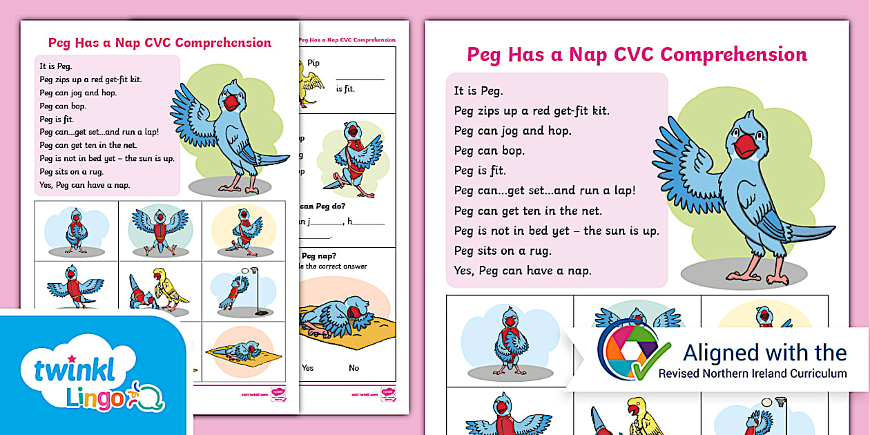 Peg Has a Nap CVC Comprehension Activity (Teacher-Made)