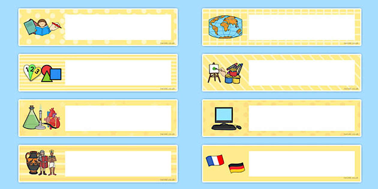 👉 School Subject Themed Editable Gratnells School Tray Labels