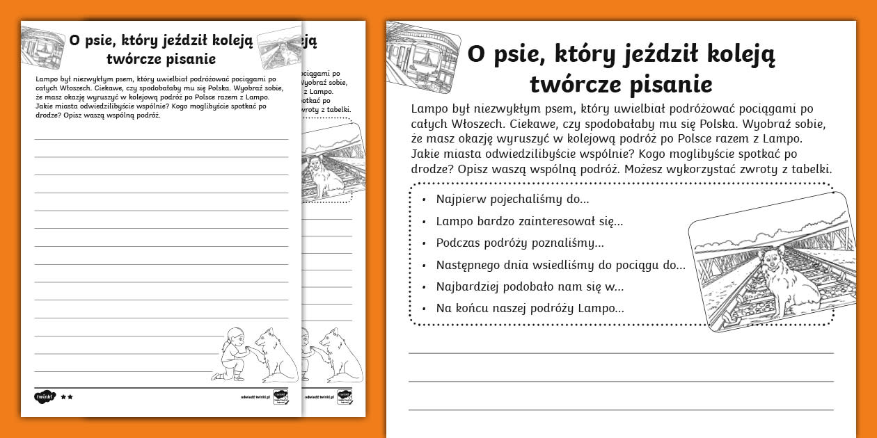 O psie, który jeździł koleją | Opis przygody | Twórcze pisanie