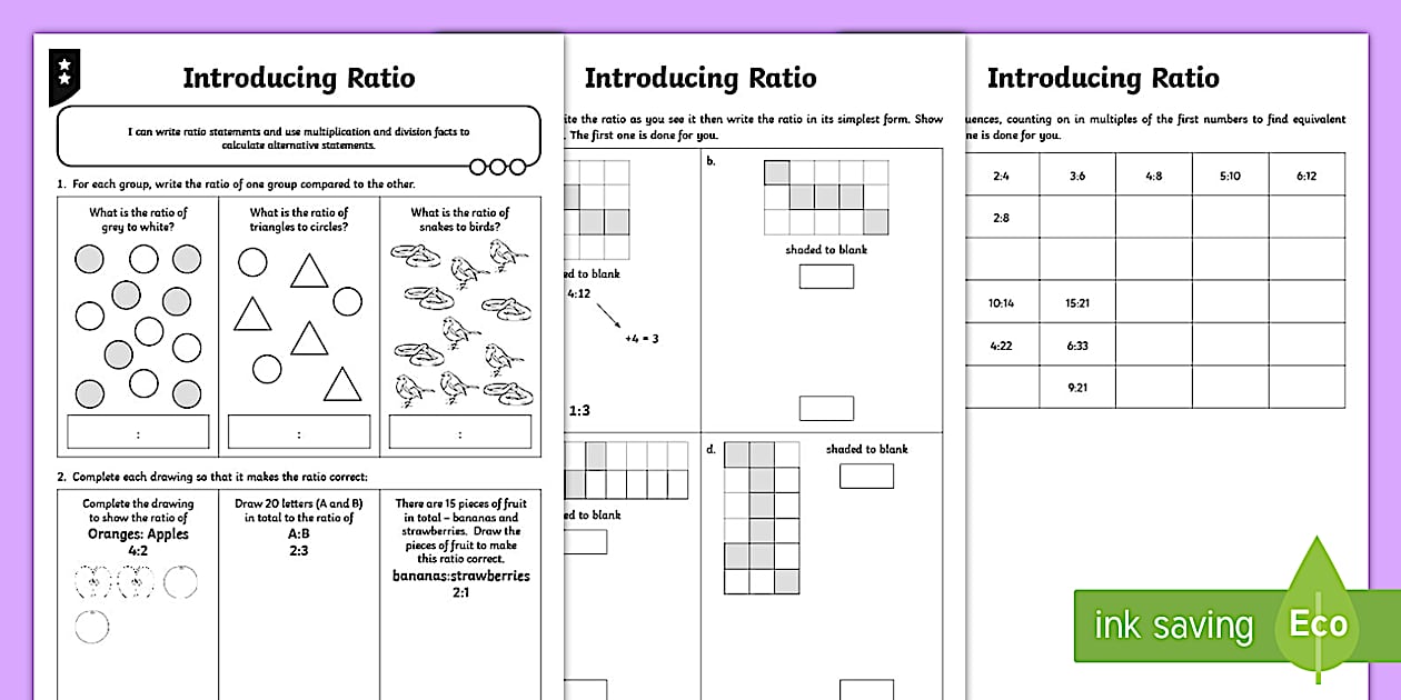 Comparing Ratios Worksheet - NZ Primary Resources - Twinkl