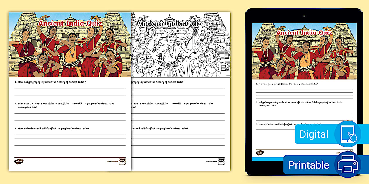 Sixth Grade Ancient India Quiz (Teacher-Made) - Twinkl