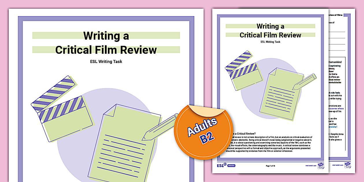 ESL Writing a Critical Film Review [Adults, B2] - Twinkl