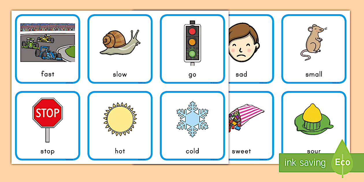 Antonyms Matching Cards