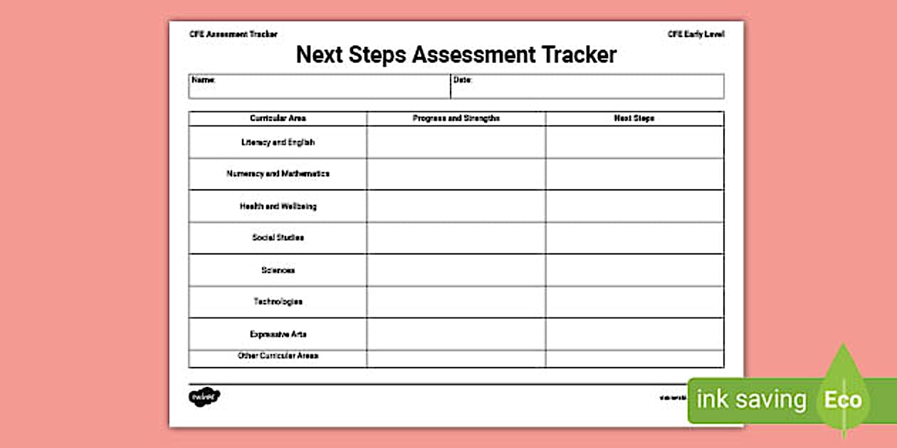 Next Steps Assessment Tracker (Teacher-Made) - Twinkl