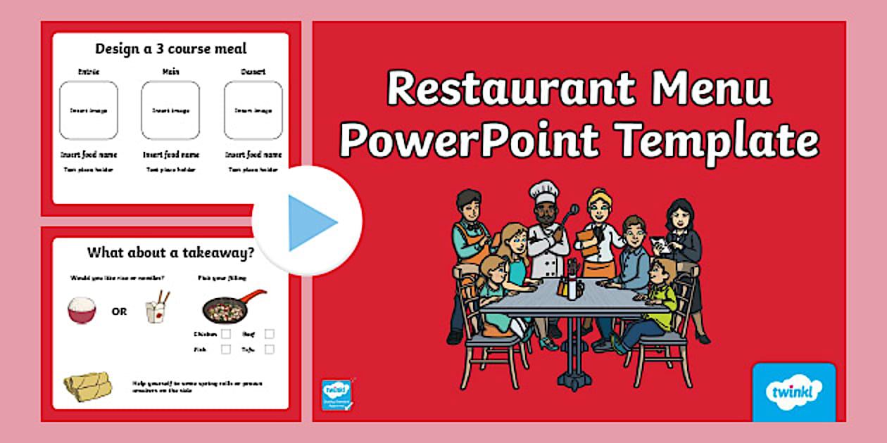 Restaurant Menu PowerPoint Template | Primary Resource