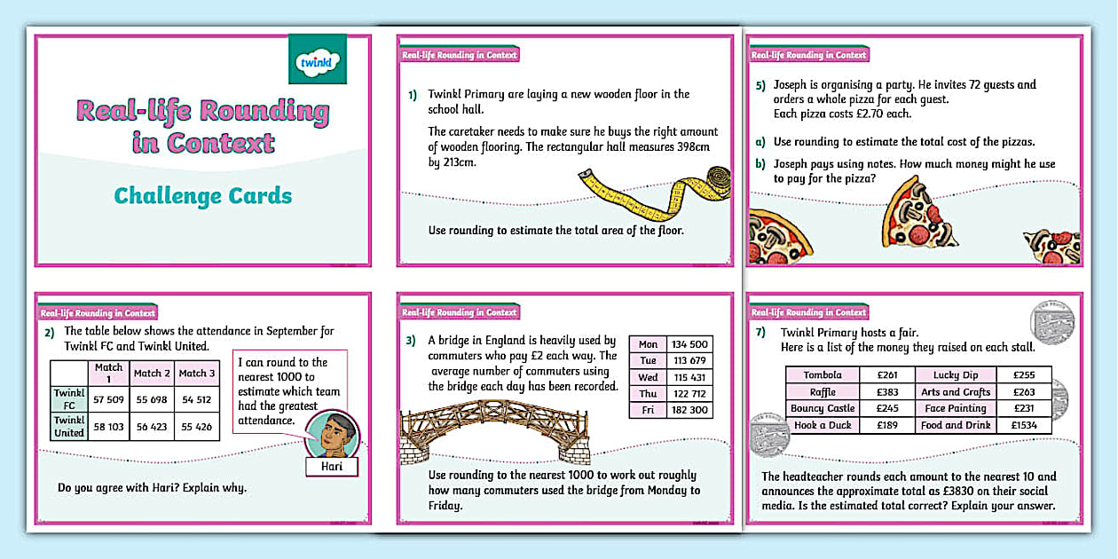👉 Real-Life Rounding in Context Challenge Cards - Twinkl