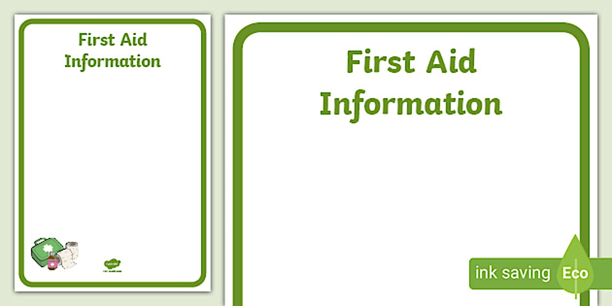 First Aid Information Poster (teacher made) - Twinkl