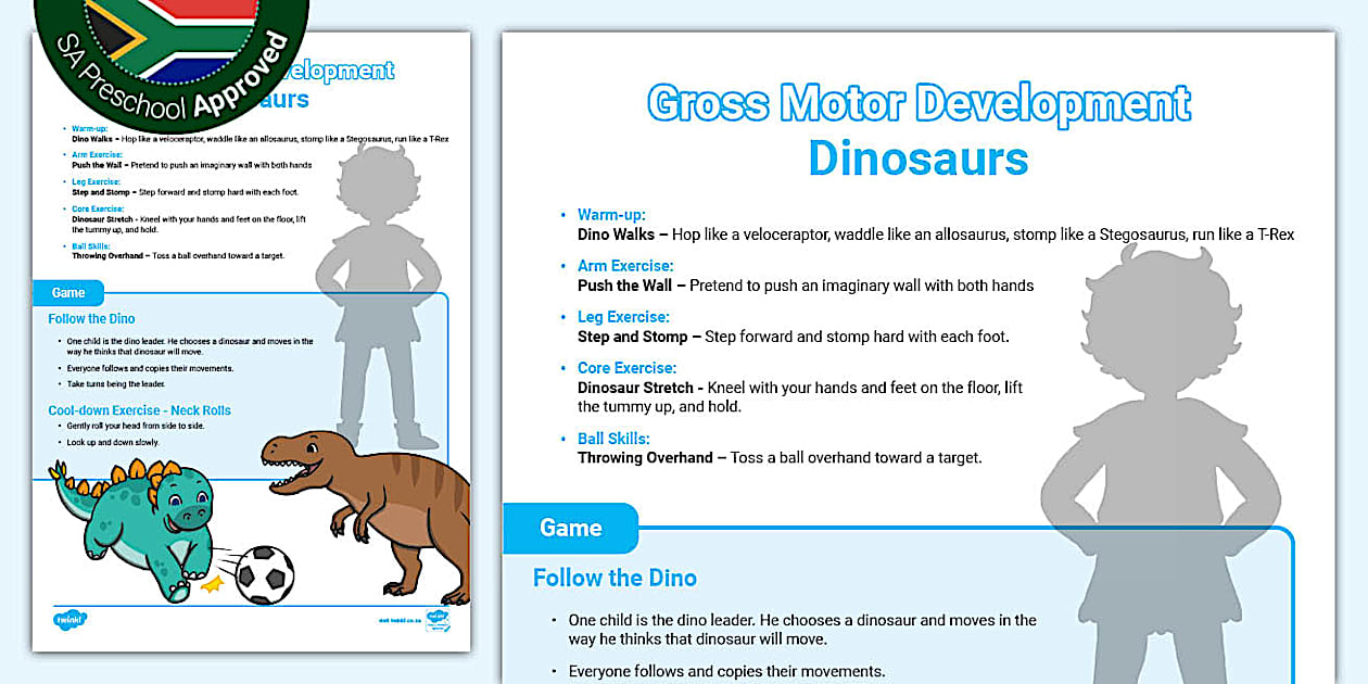 Preschool Gross Motor Development Lesson Plan - Dinosaurs