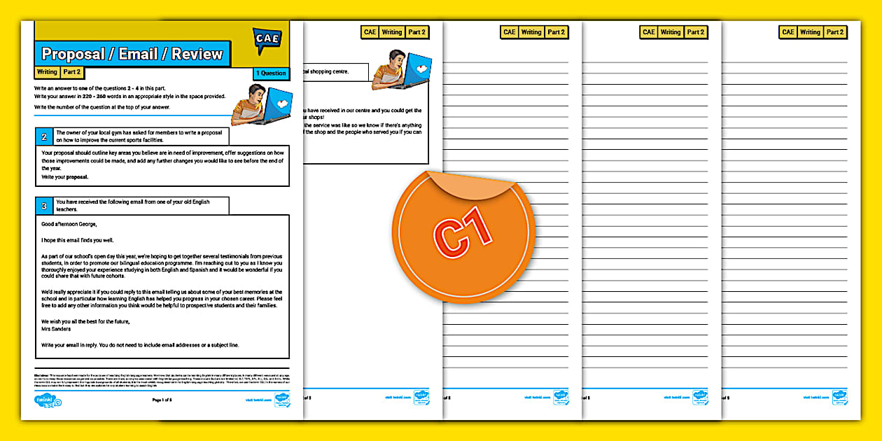 Twinkl Cambridge C1 Advanced Writing (teacher made) - Twinkl