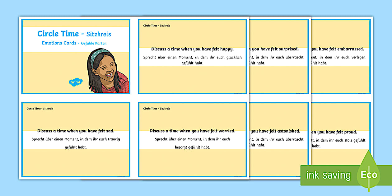 Mindful Me: Circle Time Emotion Cards English/German