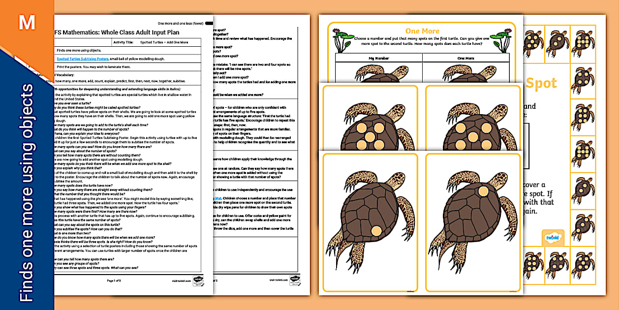 EYFS Maths Spotted Turtles Add One More Class Planning Pack