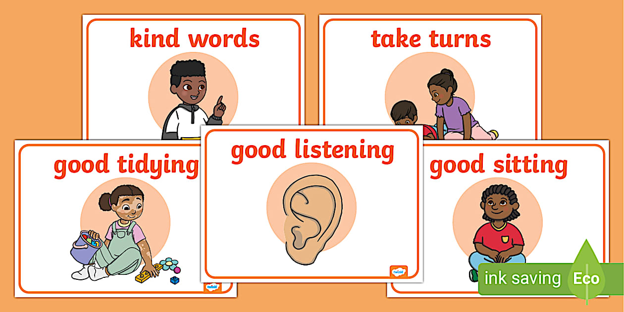 👉 Classroom rules for nursery - Golden rules display posters