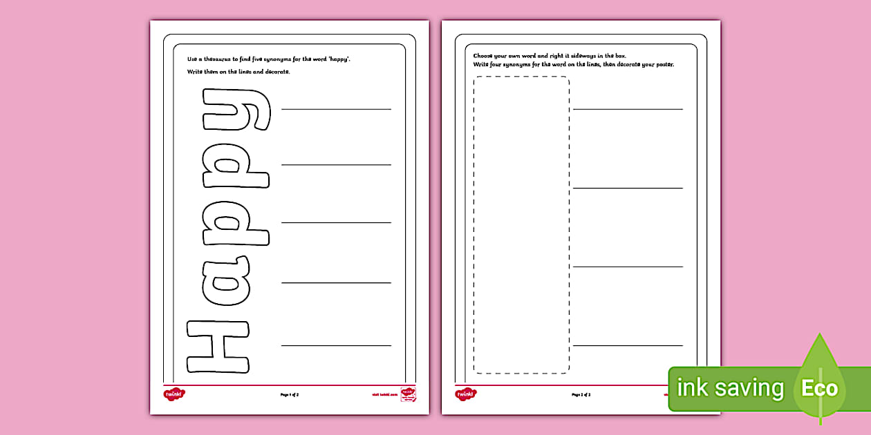 Create a Synonym Poster (Teacher-Made) - Twinkl