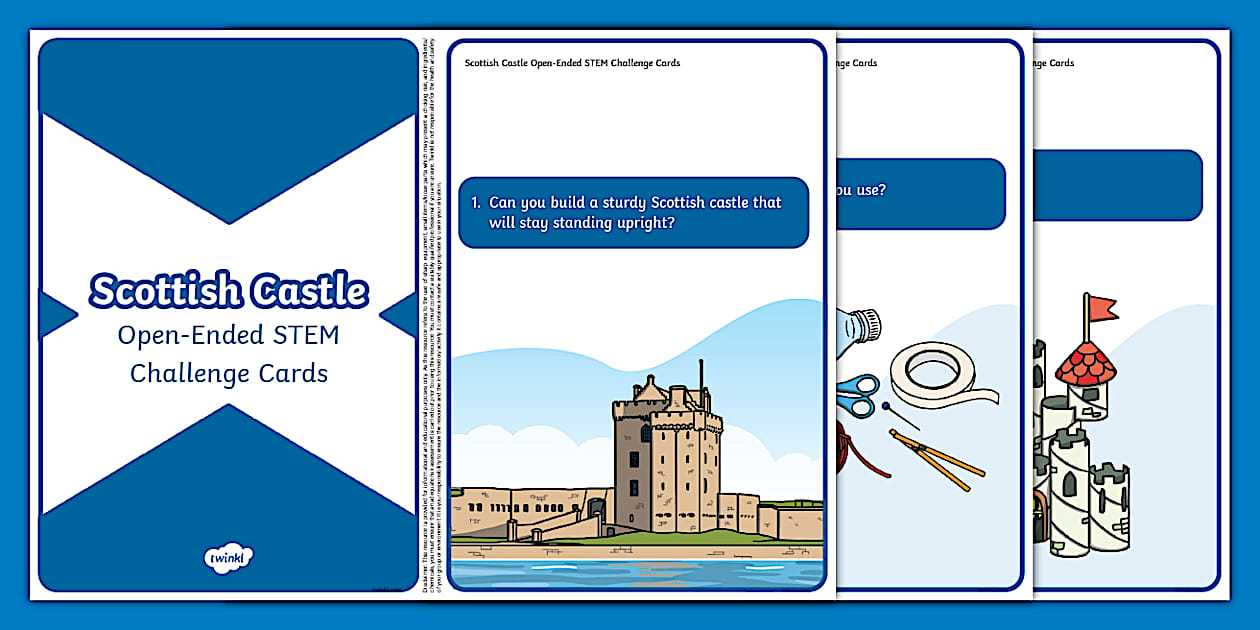 Scottish Castle Open-Ended Stem Challenge Cards - Twinkl