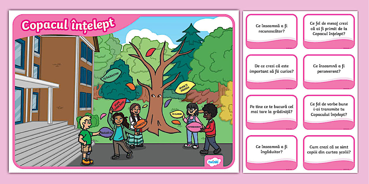 Copacul înțelept – Planșă cu set de întrebări
