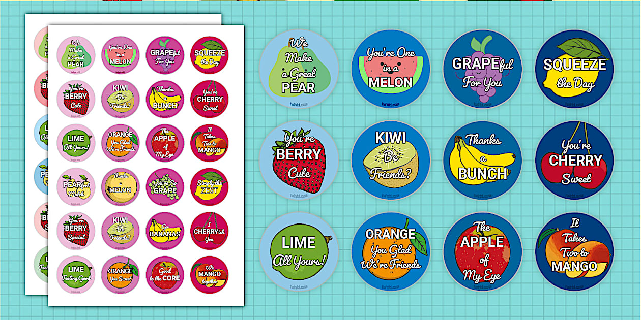 Fruit Puns | Cute Colours | Reward Stickers (teacher made)