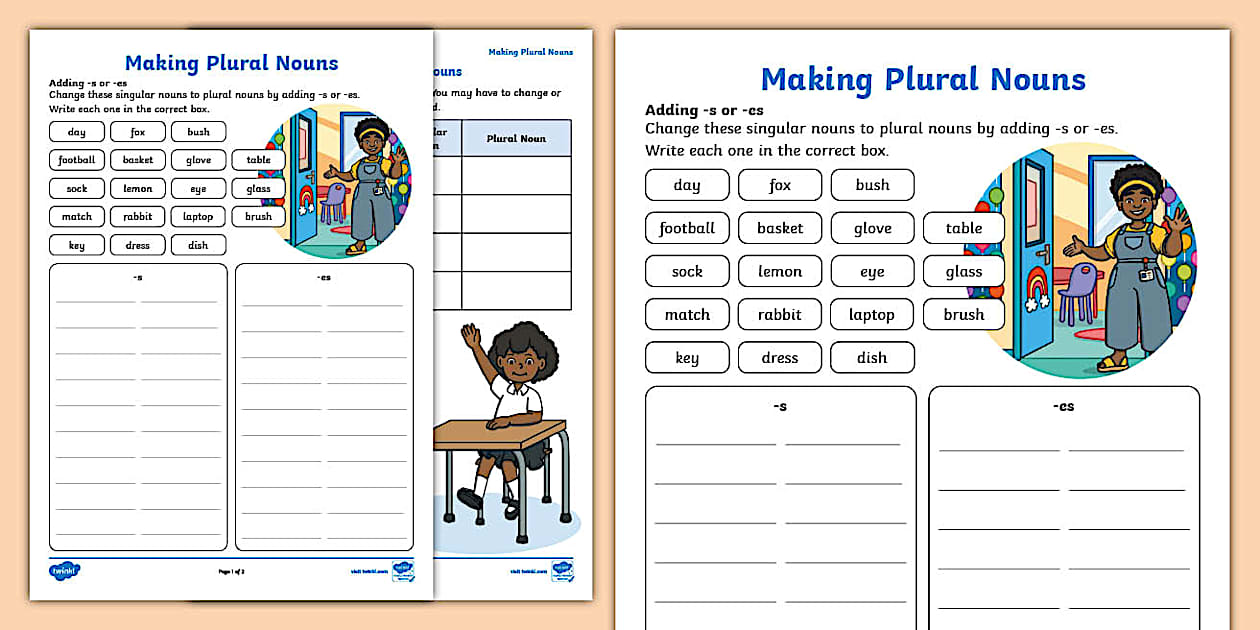 Plural Nouns Activity Sheets (teacher made) - Twinkl