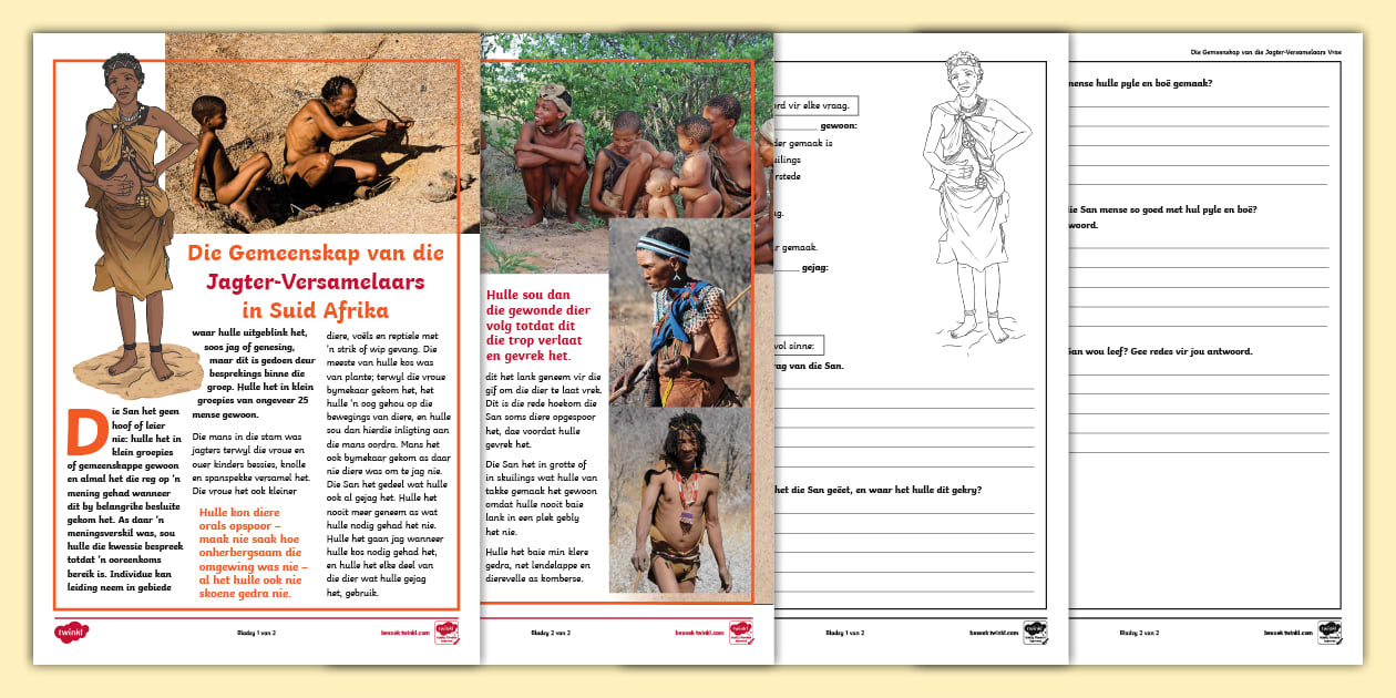 Die Gemeenskap van die Jagter-Versamelaars Aktiwiteitbladsy