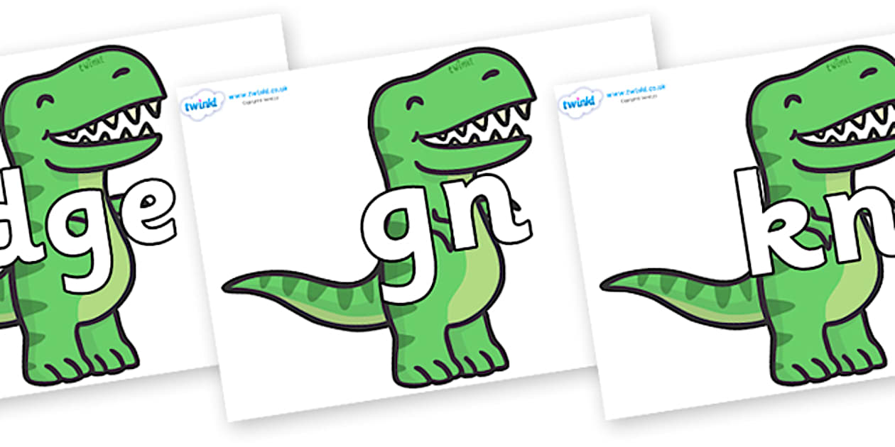 Cursive Silent Letters on T Rex Dinosaurs (teacher made)