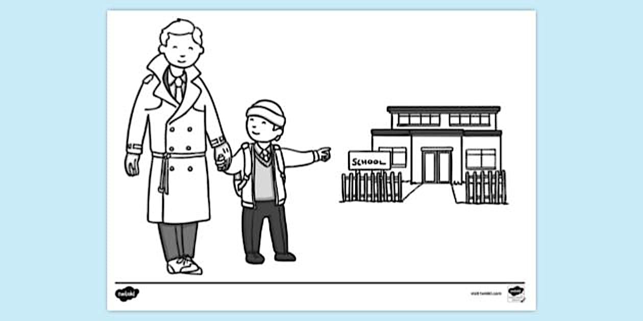School Colouring Page Printable | Colouring Sheets - Twinkl