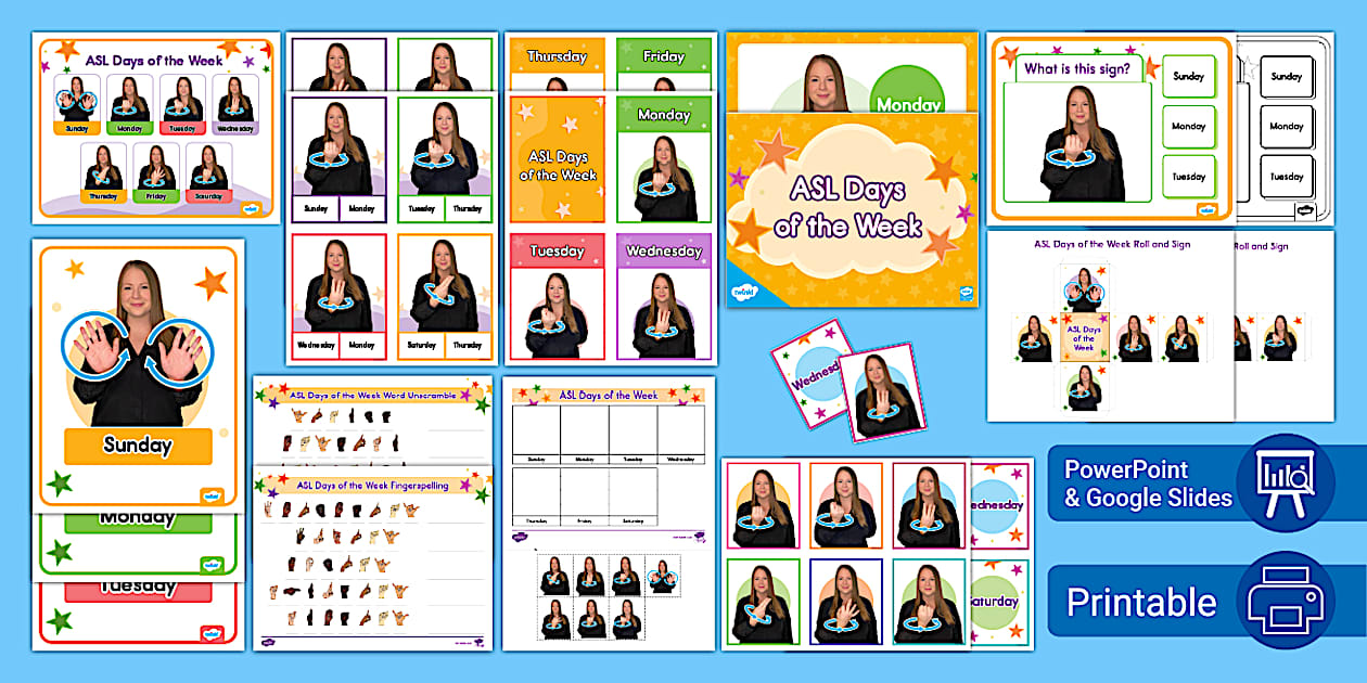 ASL Days of the Week Activity Pack (teacher made) - Twinkl