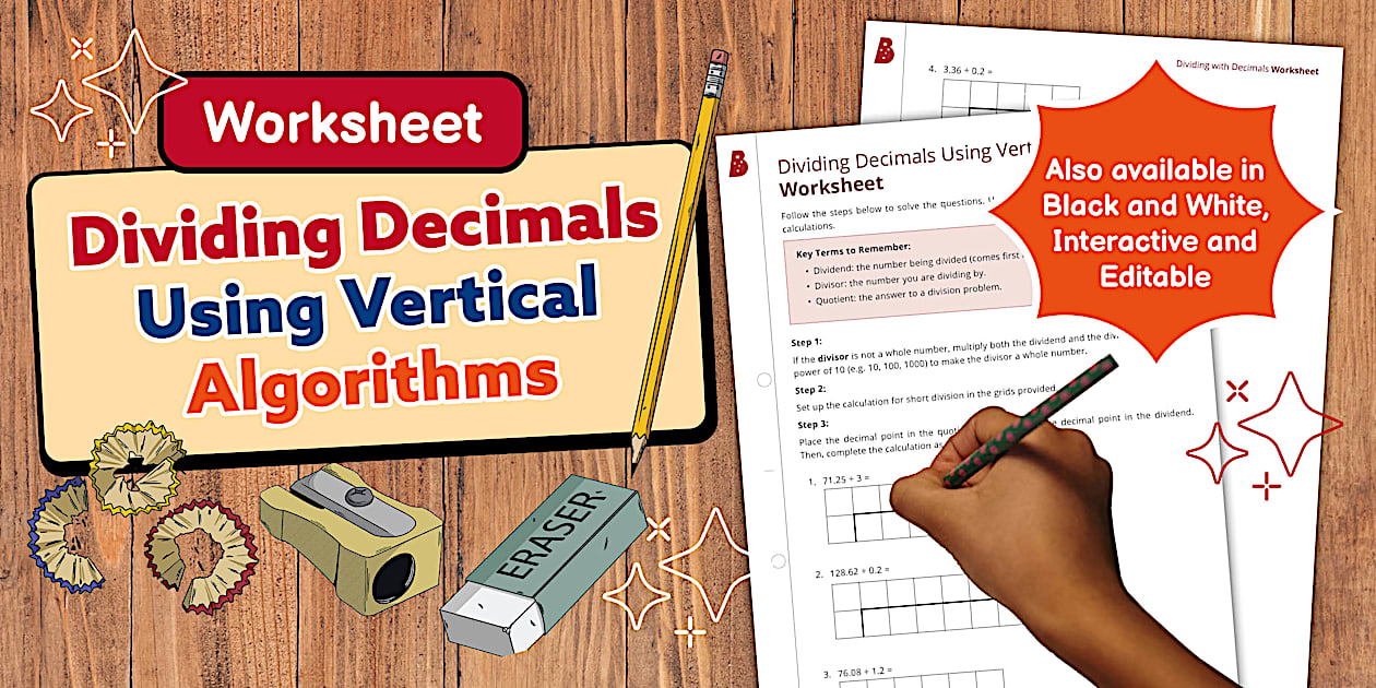 Dividing with Decimals Worksheet
