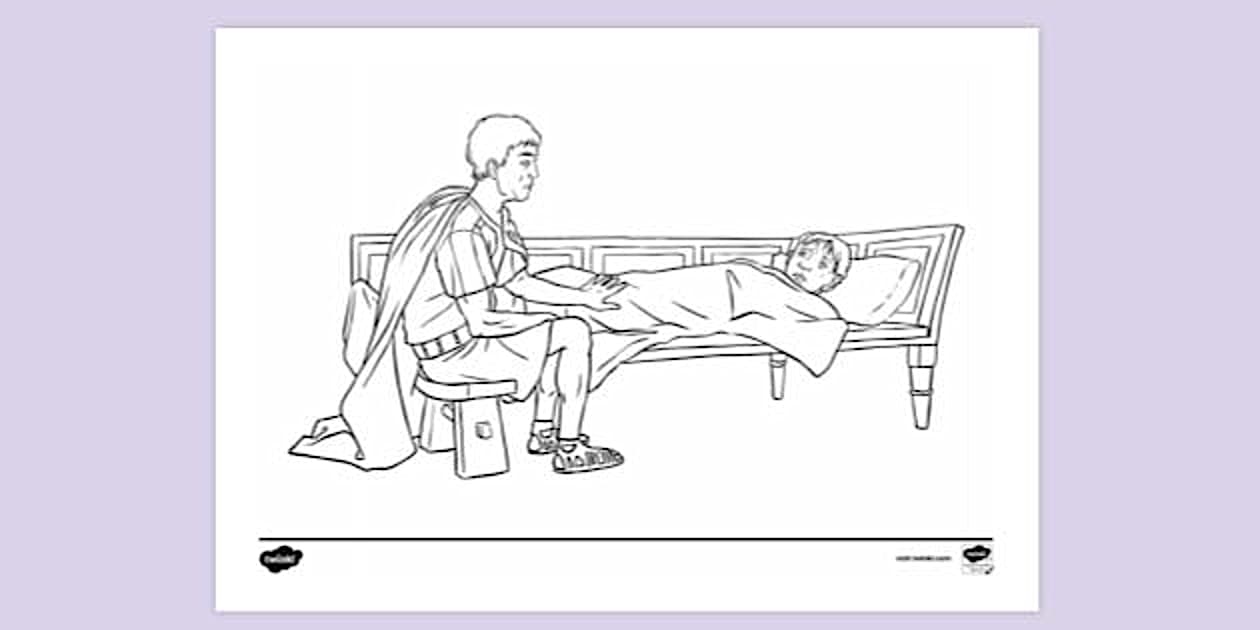 Centurion and Sick Servant Colouring | Colouring Sheets
