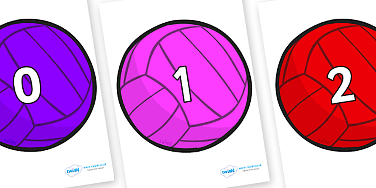 Numbers 0-31 on Water Polo Balls (teacher made) - Twinkl