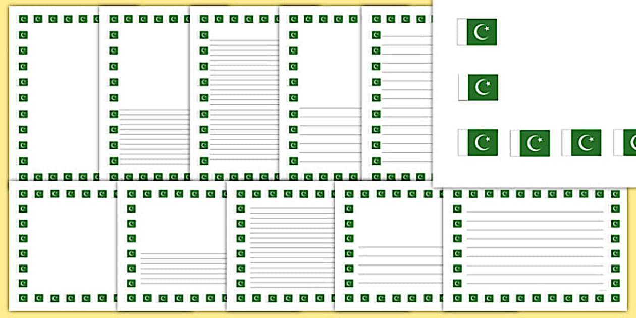Flag of Pakistan Themed Page Borders