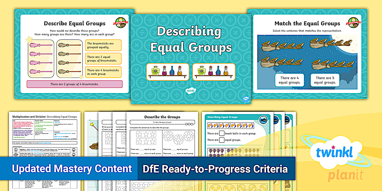 👉 Y2 Describe Equal Groups Multiplication and Division PlanIt Math