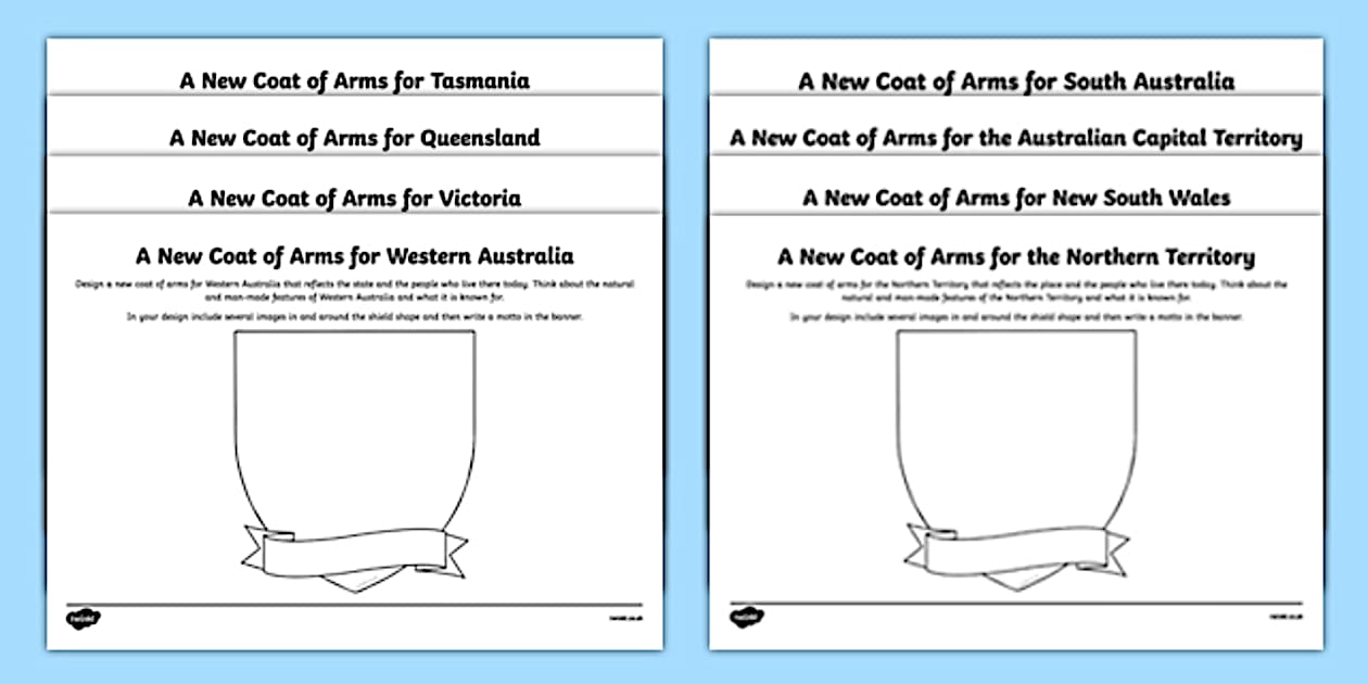 Australian Coat of Arms Design Sheets Pack (teacher made)