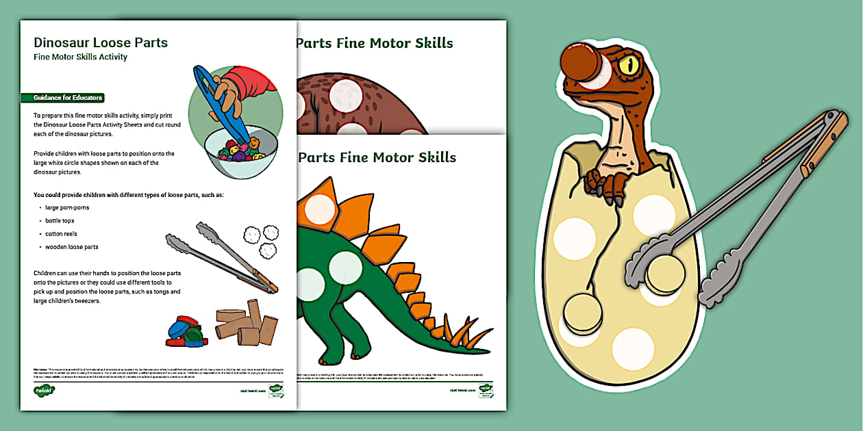 Dinosaur Loose Parts Fine Motor Skills Activity | Twinkl