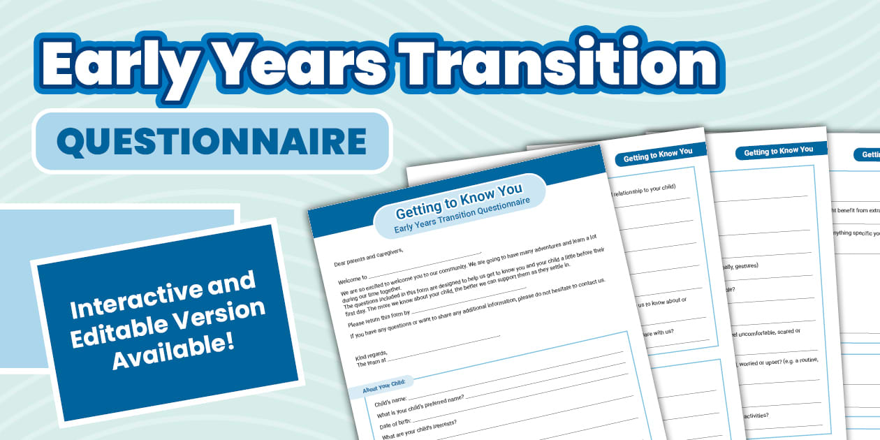 Early Years Transition Questionnaire