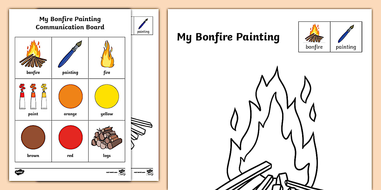 Bonfire Night Painting Activity with Visual Supports