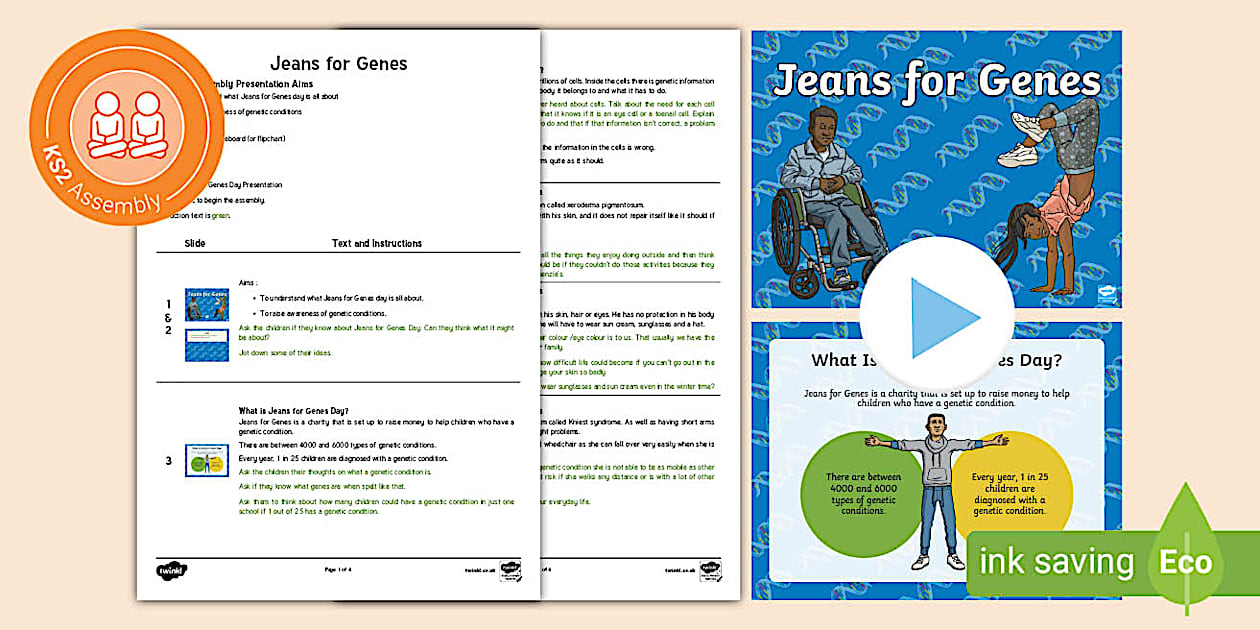 KS2 Jeans For Genes Day Assembly Pack (teacher made)