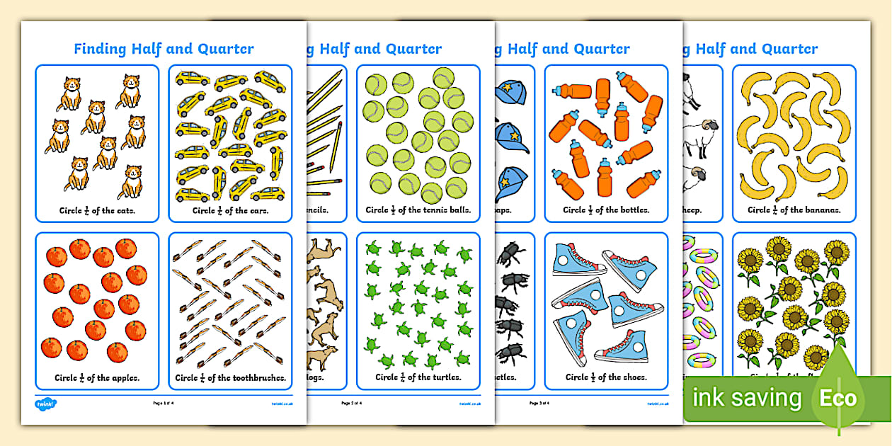 Finding Half and a Quarter Worksheet / Worksheet, worksheet