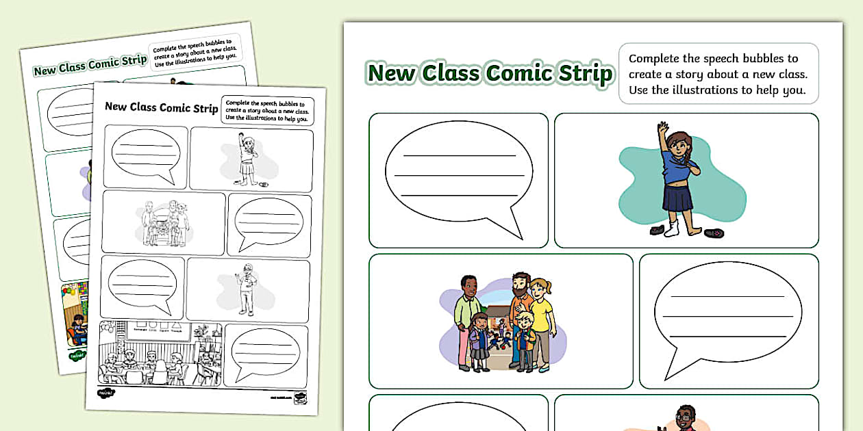 New Class Finish the Comic Strip Worksheet (teacher made)
