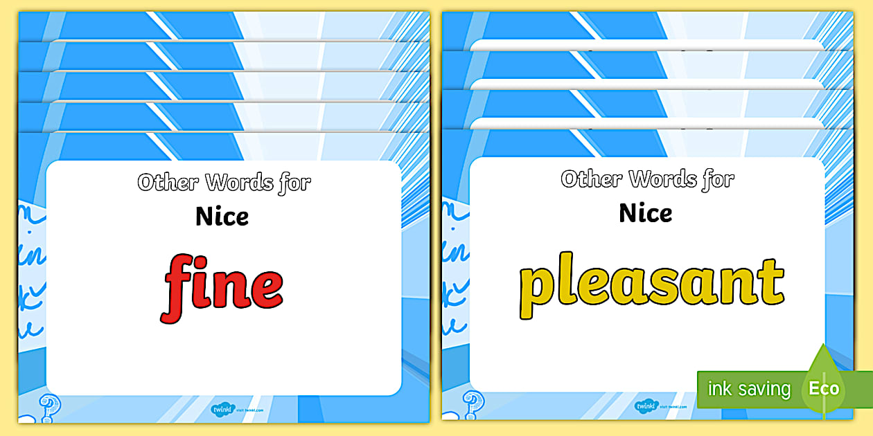 Cursive Alternative Words For Nice Display Posters - Twinkl