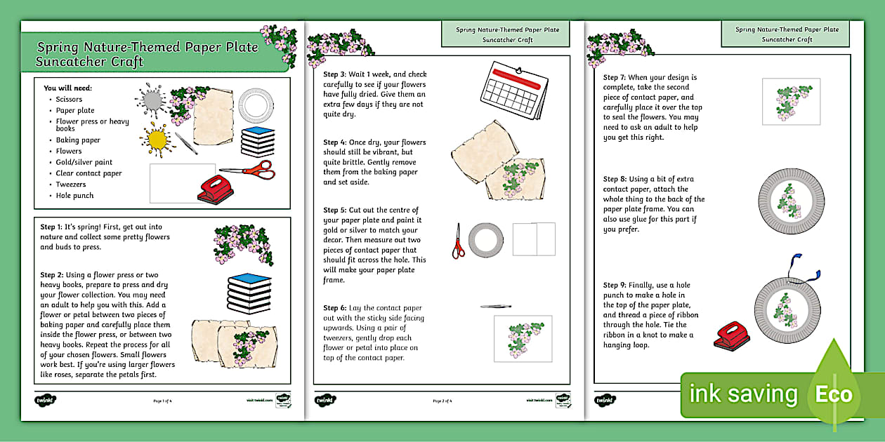 Spring Nature-Themed Paper Plate Suncatcher Craft - Twinkl