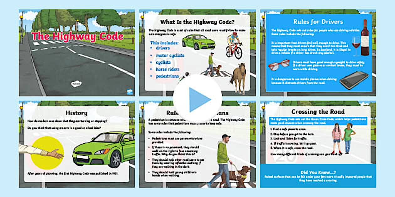 The Highway Code PowerPoint (teacher made) - Twinkl