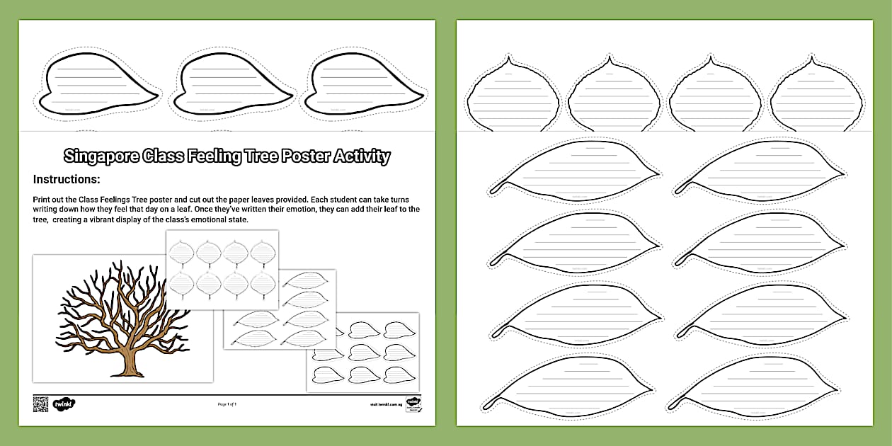 Singapore Class Feeling Tree Poster Activity (Teacher-Made)