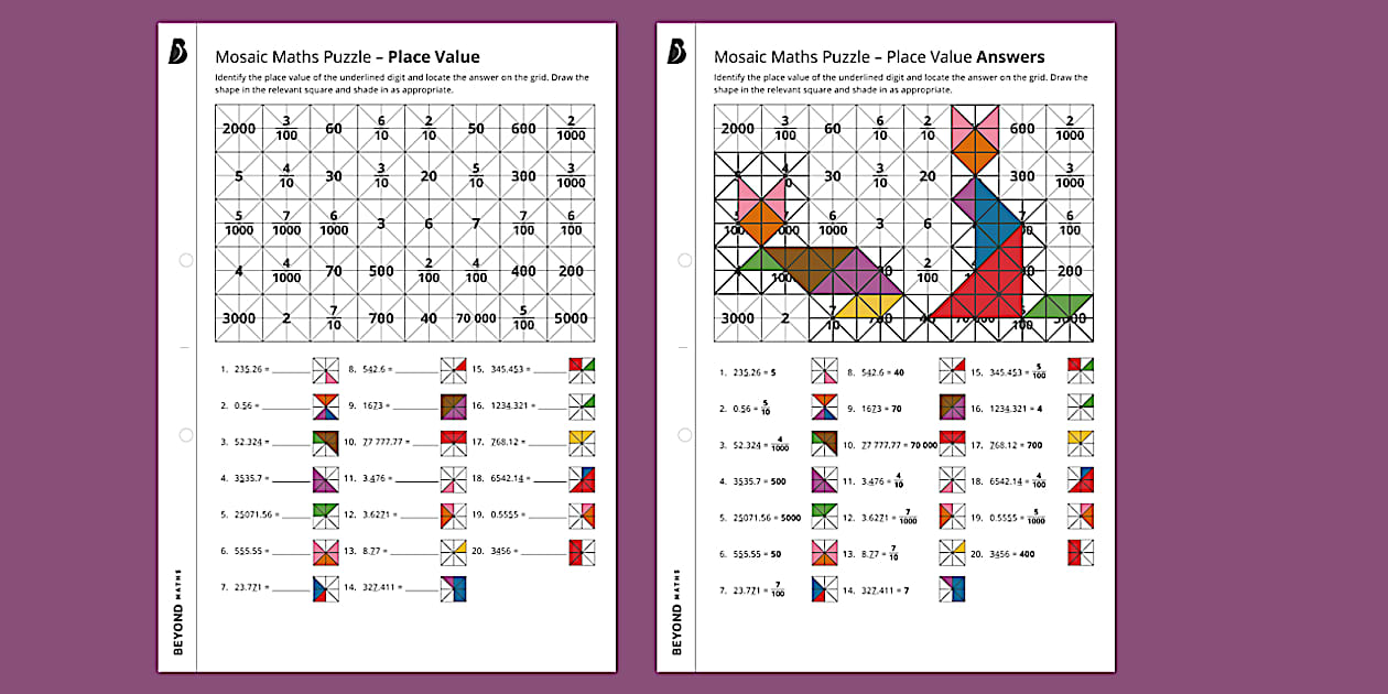 👉 Maths Mosaic Place Value (teacher made) - Twinkl